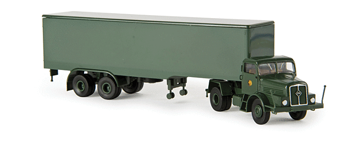 Brekina - IFA Z 6 Truck Tractor w/Van Trailer - Assembled - NVA (green ...