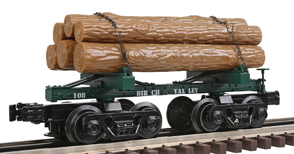 IndustRail - Industrial Rail(R) Skeleton Log Car with Log Load, 3-Rail ...