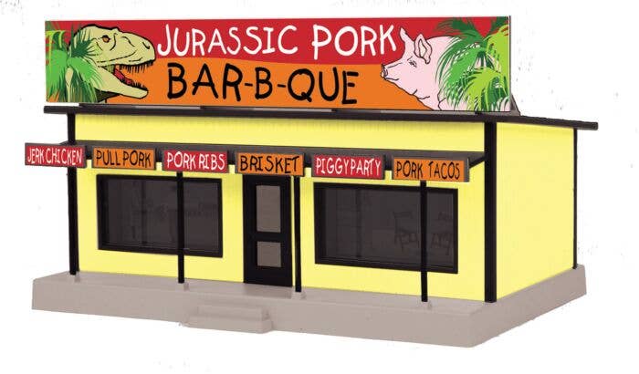 MTH - Jurassic Pork Bar-B-Que Roadside Stand - Assembled - 507-3090539