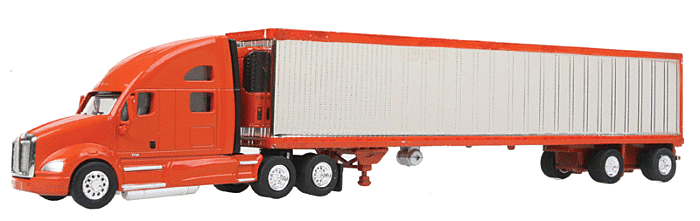 HLP - Kenworth T700 w/Spread-Axle Reefer Van Trailer - Assembled - Dark ...