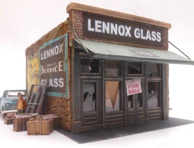 Downtown - Lennox Glass - Cast-Hydrocal & Laser-Cut Kit - 5-1/2 x 8" 14 ...