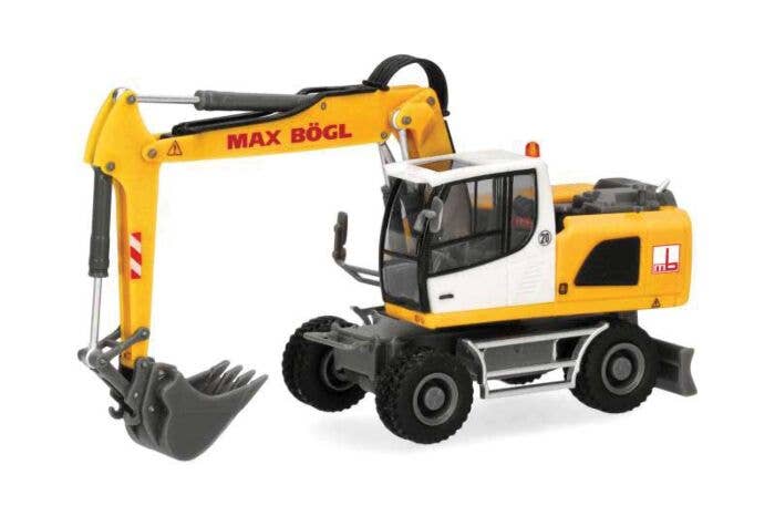 Herpa - Liebherr A920 Excavator - Assembled - Max Bogl (yellow, white ...