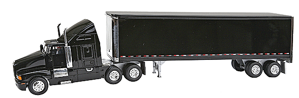 Model Pwr - Long-Haul Tractor w/Sleeper & Box Trailer - Black - 490-17001