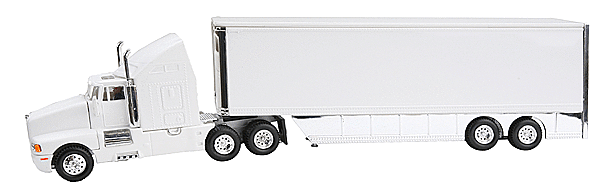 Model Pwr - Long-Haul Tractor w/Sleeper w/Moving & Racing Trailer ...