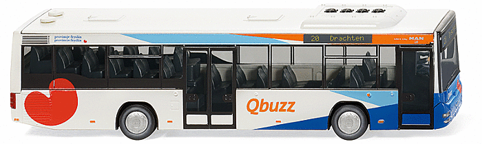 Wiking - MAN A78 City Bus - Lion City Qbuzz (white, red, blue, orange ...