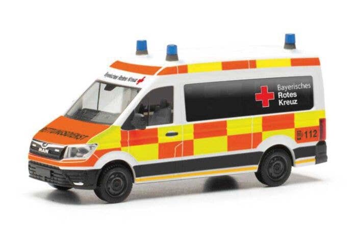 Herpa - MAN TGE High-Roof Van Ambulance - Assembled - German Red Cross ...