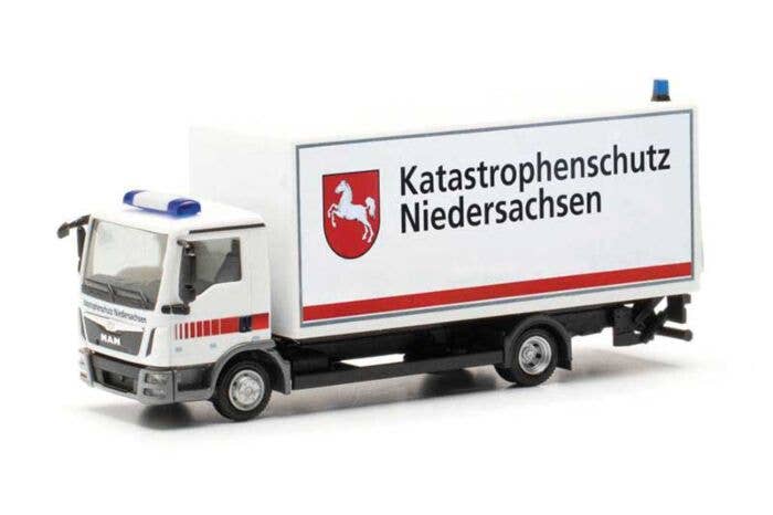Herpa - MAN TGL Box Truck - Assembled - Disaster Relief (white, red ...