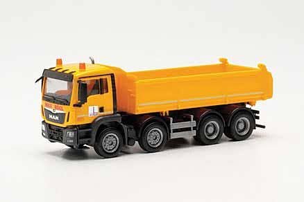 Herpa - MAN TGS M 4-Axle Dump Truck - Assembled - Max Bogl (yellow ...