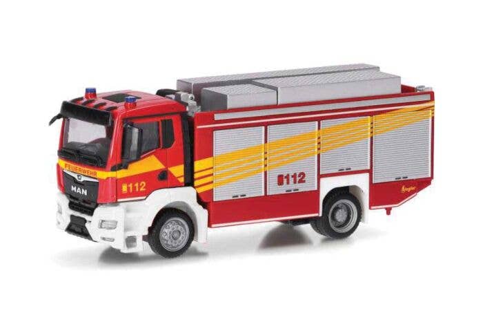 Herpa - MAN TGS RW2 Fire Truck - Assembled - Fire Department (red ...