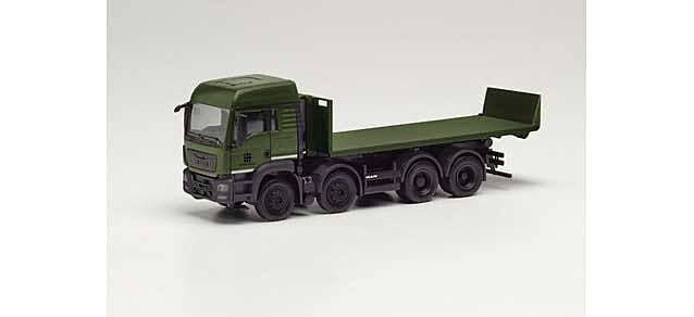 Herpa - MAN TGS Swap Body Truck with Flatbed - Assembled - German Armed ...