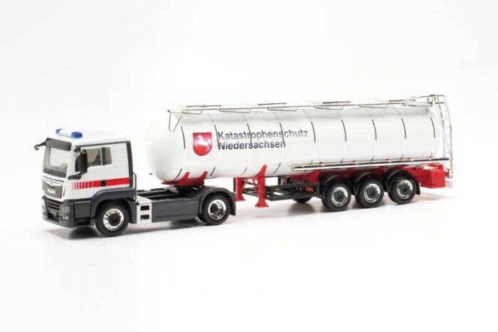 Herpa - MAN TGS Tractor with Tank Trailer - Assembled - Emergency ...