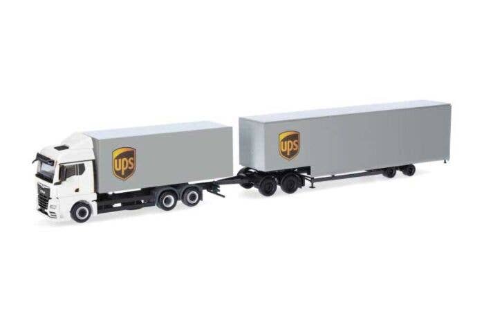 Herpa - MAN TGX Box Truck & Trailer - Assembled - UPS (brown, gray ...