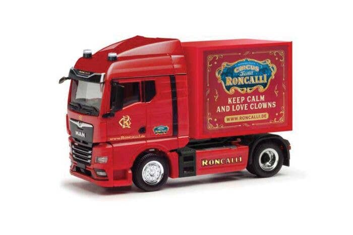 Herpa - MAN TGX Tractor and Box - Assembled - Roncali Circus (red ...