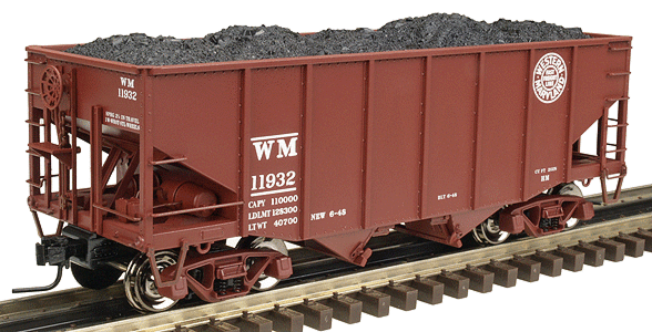 Atlas O - Master 55-Ton Fishbelly 2-Bay Open Hopper w/Flat Ends - 2 ...