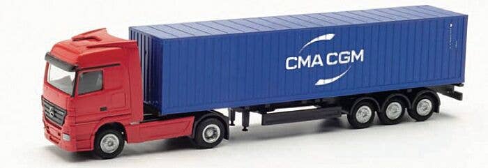 Herpa - Mercedes-Benz Actros Tractor with Container Chassis Trailer and ...