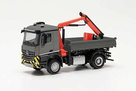 Herpa - Mercedes-Benz Arocs Multi-Dump Truck w/Hoist - Assembled - Gray ...