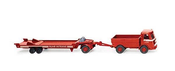 Wiking - Mercedes-Benz Pullman Low-Side Truck with Flatbed Trailer ...
