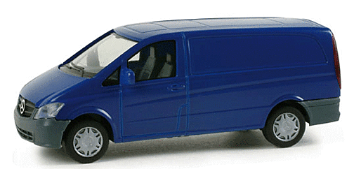 Herpa - Mercedes Vito Cargo Van - Assembled - Blue - 326-48927