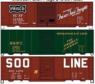 Accurail - Midwest Fallen Flags 40' Boxcar 3-Pack - Kit - 1 Each: St ...