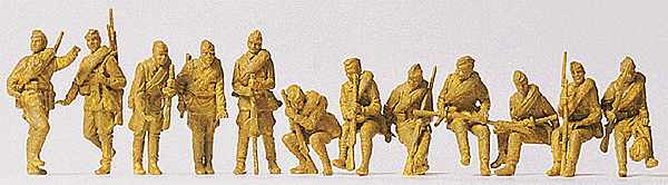 Preiser - Military (1:72) - Soviet Union WWII - Unpainted Figures - Armored Infantry Riding Tank ...