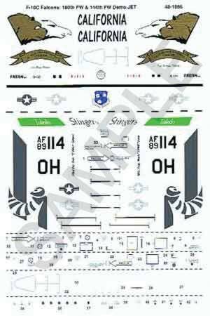 Microscale - Military Decal Set - U.S. F-16C Falcons: 180th FW & 144th ...