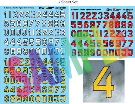 Microscale - Military Decal Set - Luftwaffe Fighter Codes - 460-AC480034