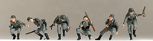 Preiser - Military - Former German Army WWII - Painted Figure Sets - Panzergrenadiers ...