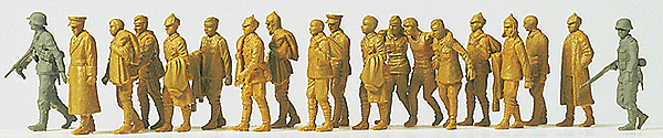 Preiser - Military - Former German Army WWII - Unpainted Figure Set - 2 Guards Escorting 17 ...