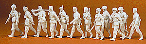Preiser - Military - Former German Army WWII - Unpainted Figures - Walking Infantry pkg(12 ...