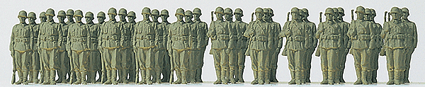 Preiser - Military - Former German Army WWII - Unpainted Figures - Infantry Rifleman in ...