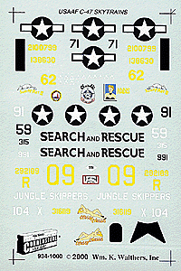 Walthers - Military - US World War II - Aircraft Decals - C-47 (Fits ...