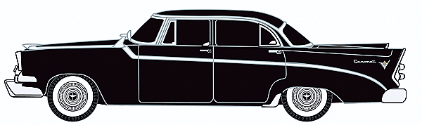 CMW - MiniMetals(R) 1956 Dodge Coronet 4-Door - Black - 221-30256