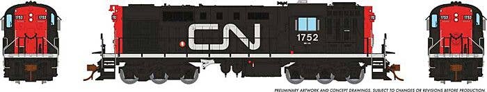 Rapido - MLW-CN RSC-14 - Standard DC - Canadian National 1766 (black, red, white, Noodle Logo ...