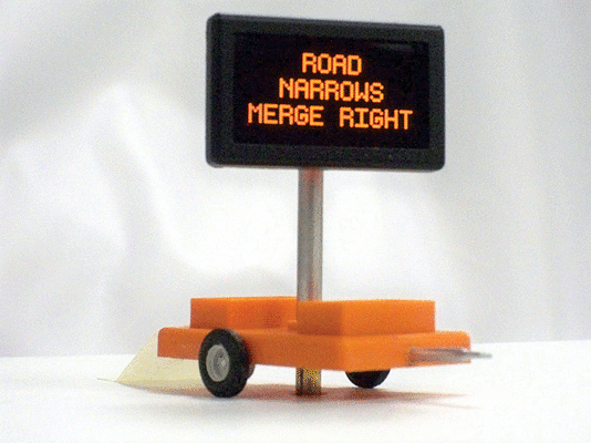 Miniatron - Mobile Highway Sign w/3v DC Transformer - Road Narrows ...