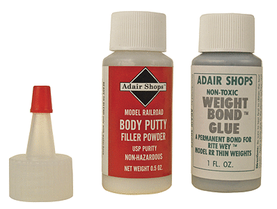 Adair Shop - Model Railroad Body Putty - Non-Toxic Solvent Free - 143-7007