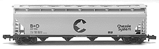 Atlas - Modern ACF 4-Bay Centerflow Hopper - Chessie - 150-3957