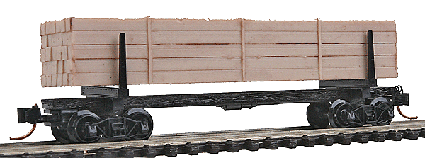 MicroTrain - Modern Log Car w/Uprights & Square Timber Load - 489-11400070