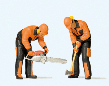 Preiser - Modern Lumberjacks - Set #3 (black & orange Uniforms) pkg(2 ...