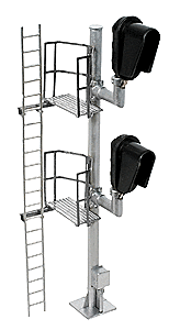BLMA - Modern Single-Pole Block Signal - Assembled - Dual Head - 176-4035