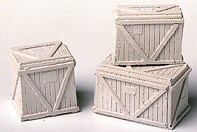 Railstuff - Mr. Plaster Unpainted Kits - Wooden Crates, Three Different ...