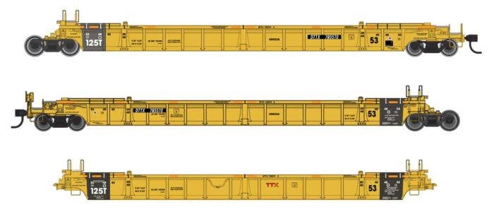 Walthers - NSC Articulated 3-Unit 53' Well Car - Ready-to-Run - TTX ...