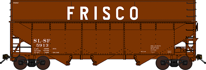 Bluford - Offset-Side 3-Bay Wood Chip Hopper w/Flat Side Extensions - Ready to Run - St. Louis ...