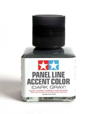Tamiya - Panel Line Accent Color Wash 1.35oz 40ml - Dark Gray - 865-87199