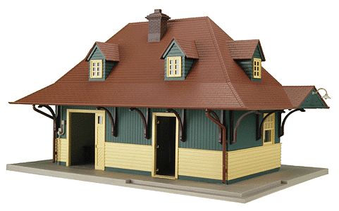 Atlas O - Passenger Station - Assembled - Red, Green, Tan - 151-66901