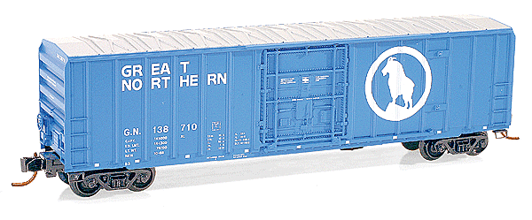 MicroTrain - PCF 50' Rib-Side Boxcar, Plug-Door, No Roofwalk - Ready to Run - Great Northern ...