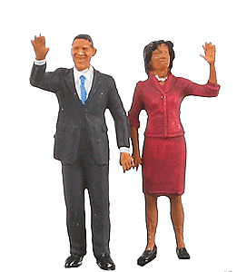 Preiser - Pedestrian - President Barack Obama & First Lady Michelle ...
