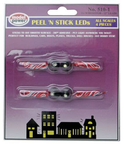 Model Pwr - Peel 'N' Stick LED Lights w/Resistors - pkg(4) - 490-5101