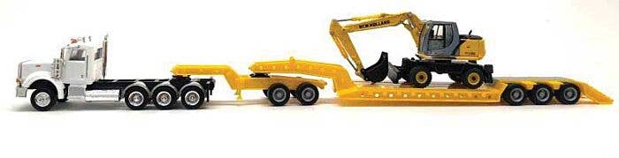 Herpa - Peterbilt 367 Tractor with Lowboy Trailer and Excavator Load ...