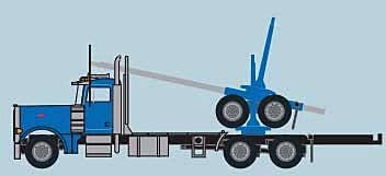 Ttrainworx - Peterbilt 379 Log Truck with Trailer - Assembled - Blue ...
