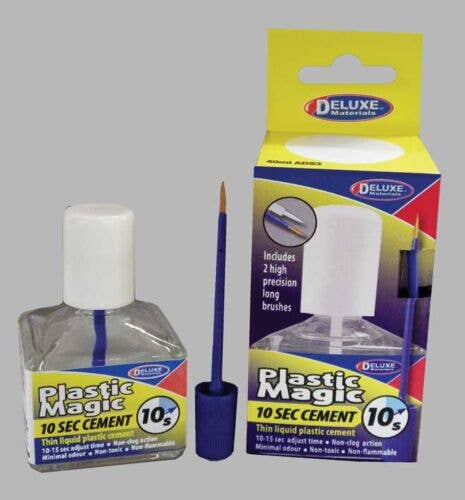 Deluxe Mat - Plastic Magic Thin Plastic Cement with 2 Brushes - 10 ...